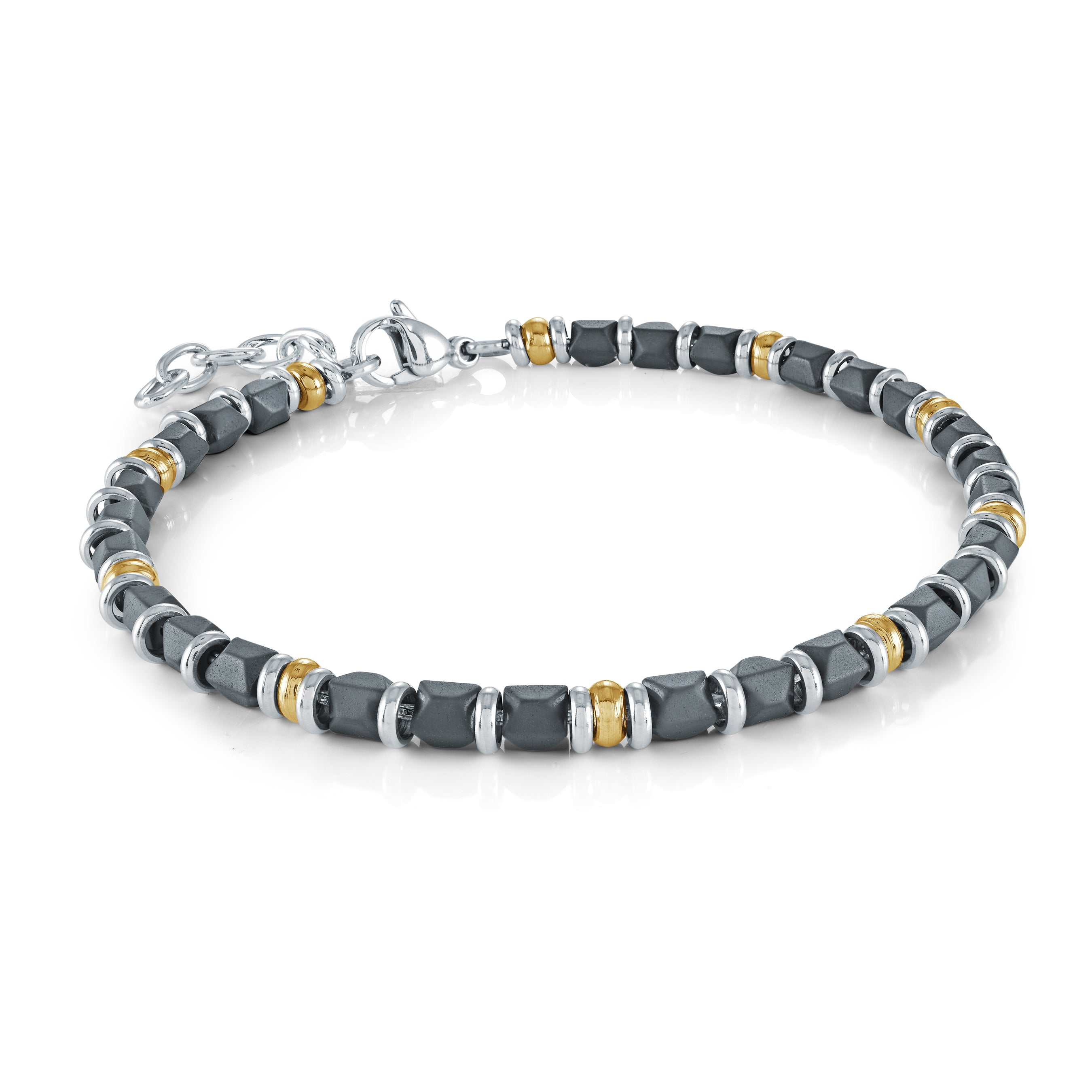 4mm Gold-Ip Onyx Bead Bracelet – Italgem Steel